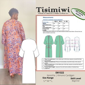 Kimono Cardigan Digital PDF Sewing Pattern US Size S-L - Etsy