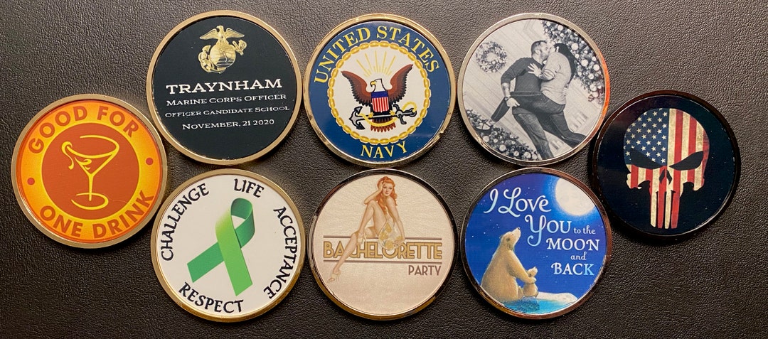 Custom Printed SMALL SIZED Pocket Gift Coin Game Token - Logos, Images ...