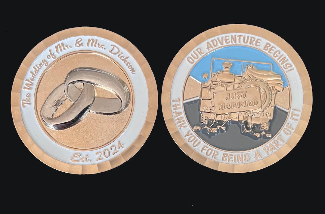 Custom Bride Groom Wedding Bachelor and Bachelorette Challenge Coins ...