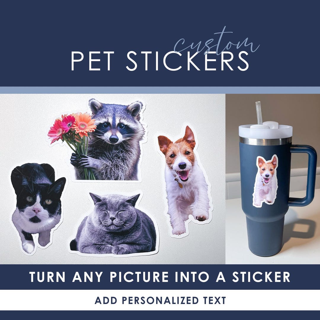 Custom Pet Sticker | Personalized Photo Sticker | Pet Lover Gift ...