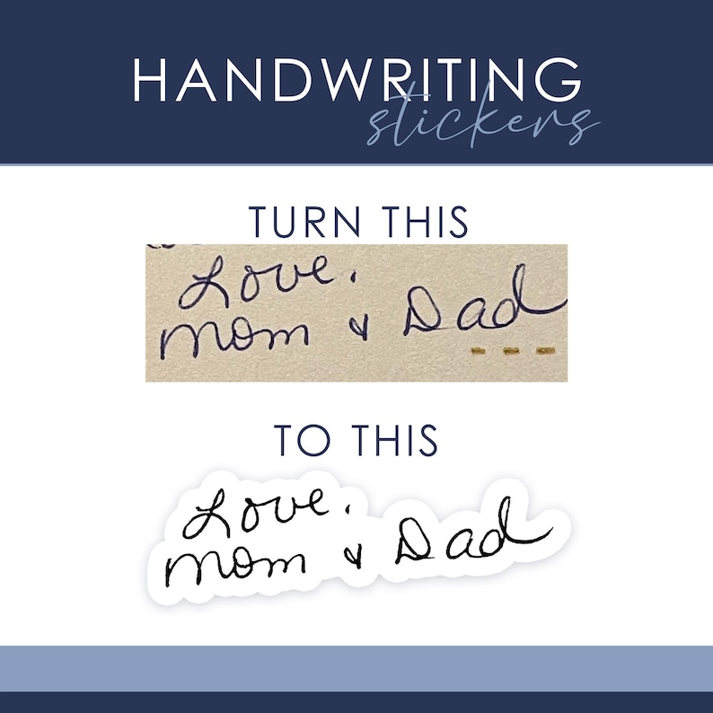 Custom Handwriting Sticker: Personalized Sentimental Gift - Etsy