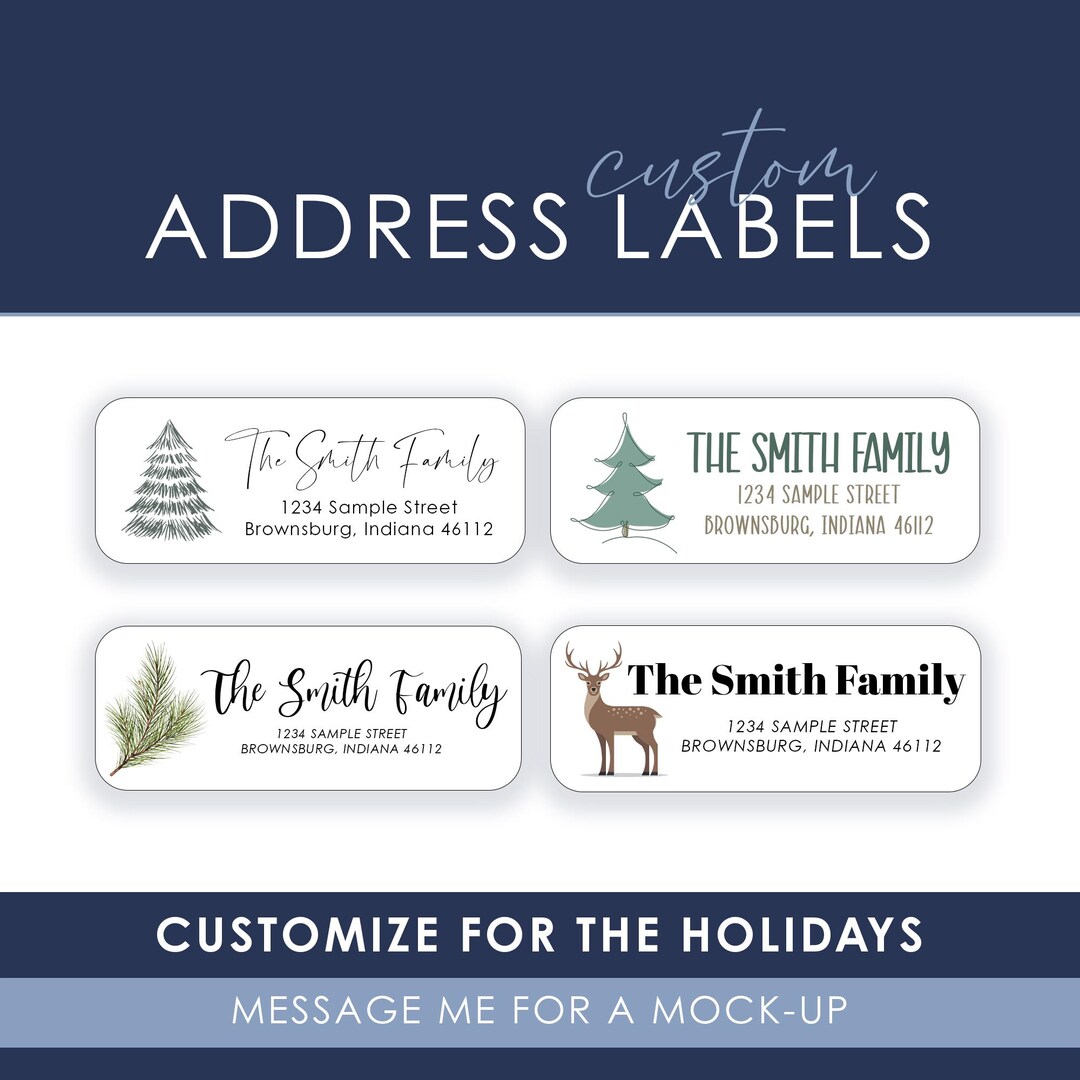 Custom Christmas Address Labels - Etsy