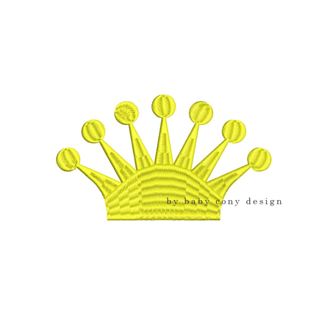 Digital Crown Embroidery Machine Design 7 Formats 4 Size - Etsy