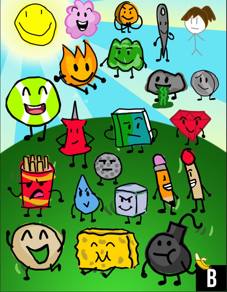 BFDI Character Stickers - Etsy