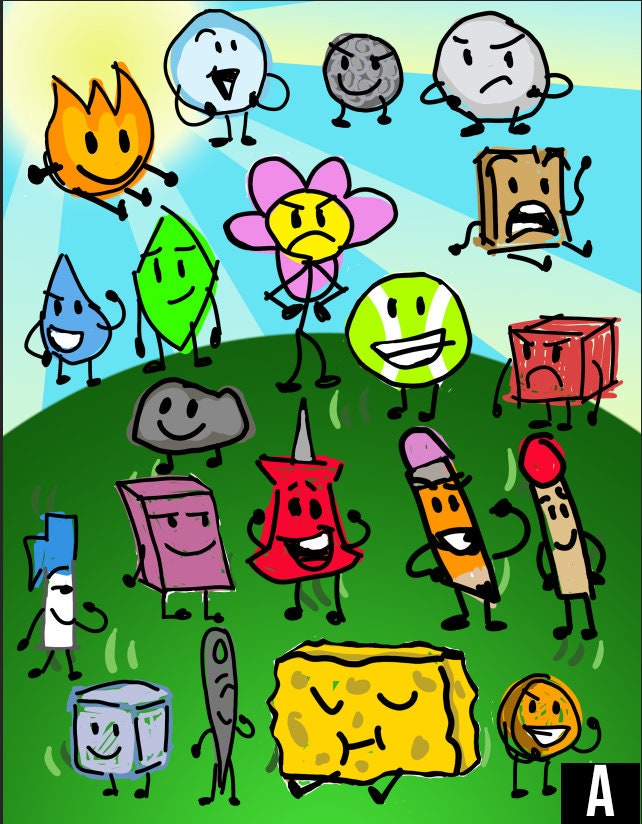 BFDI Character Stickers - Etsy