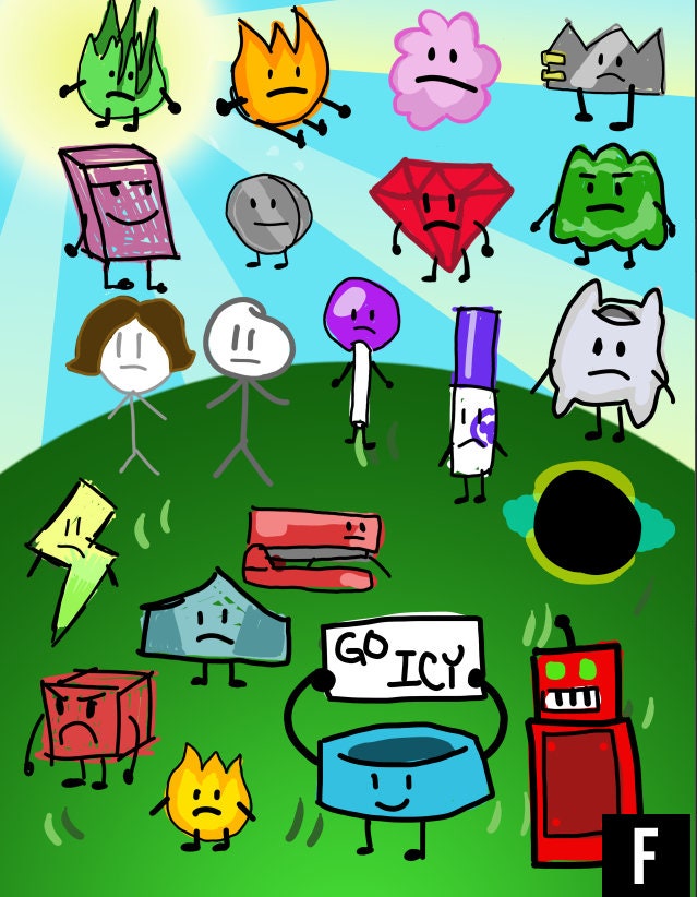 BFDI Character Stickers - Etsy