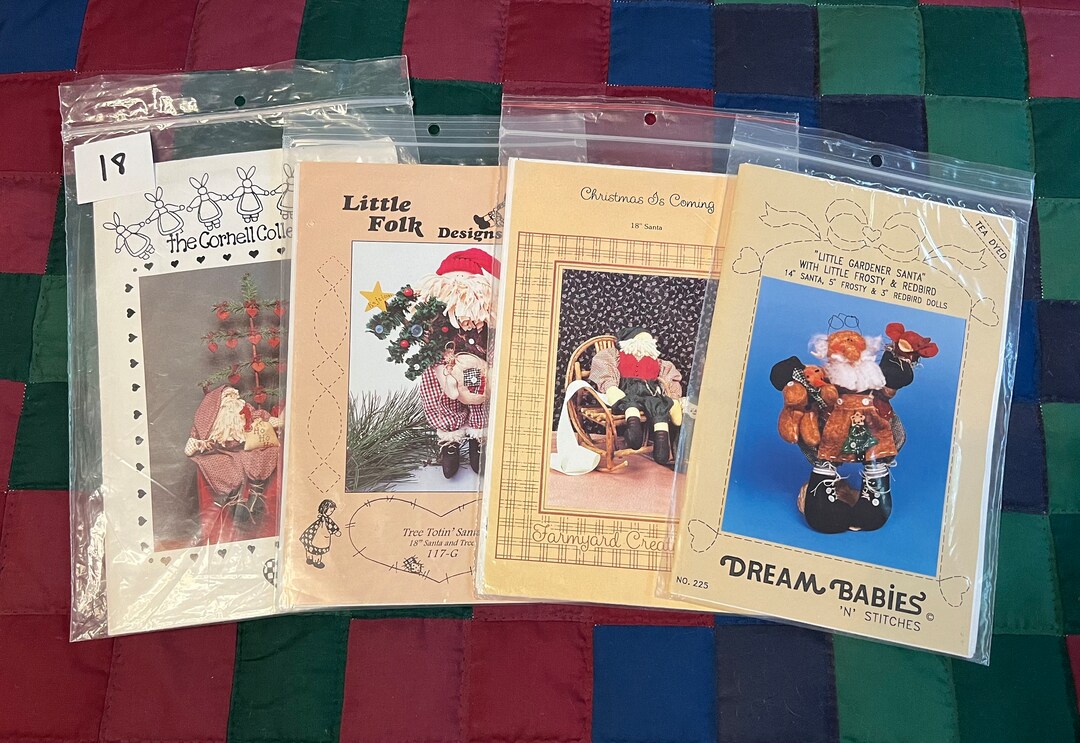 Santa Sewing Pattern, Santa Patterns Lot of 4, Christmas Sewing ...