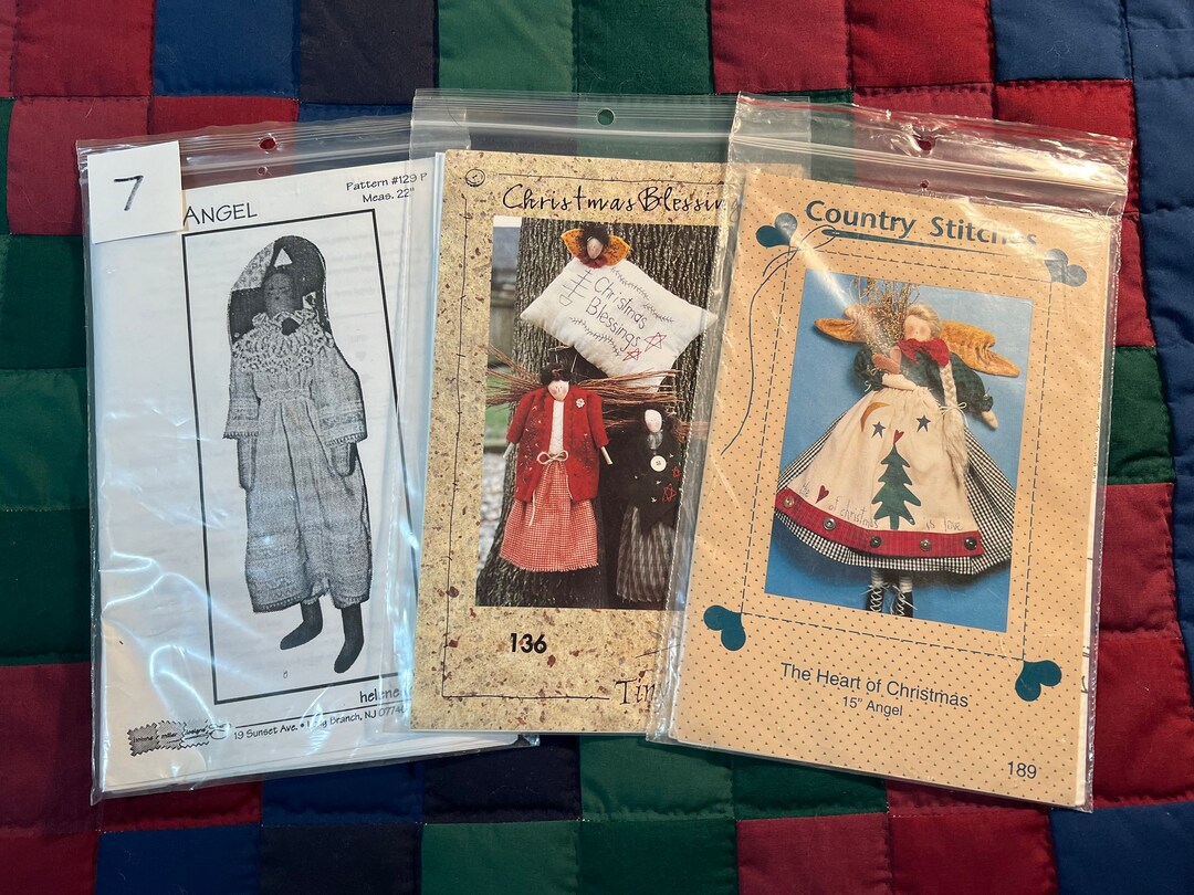 Angel Doll Patterns 3, Primitive Angel Doll Pattern, Angel Doll Wall ...