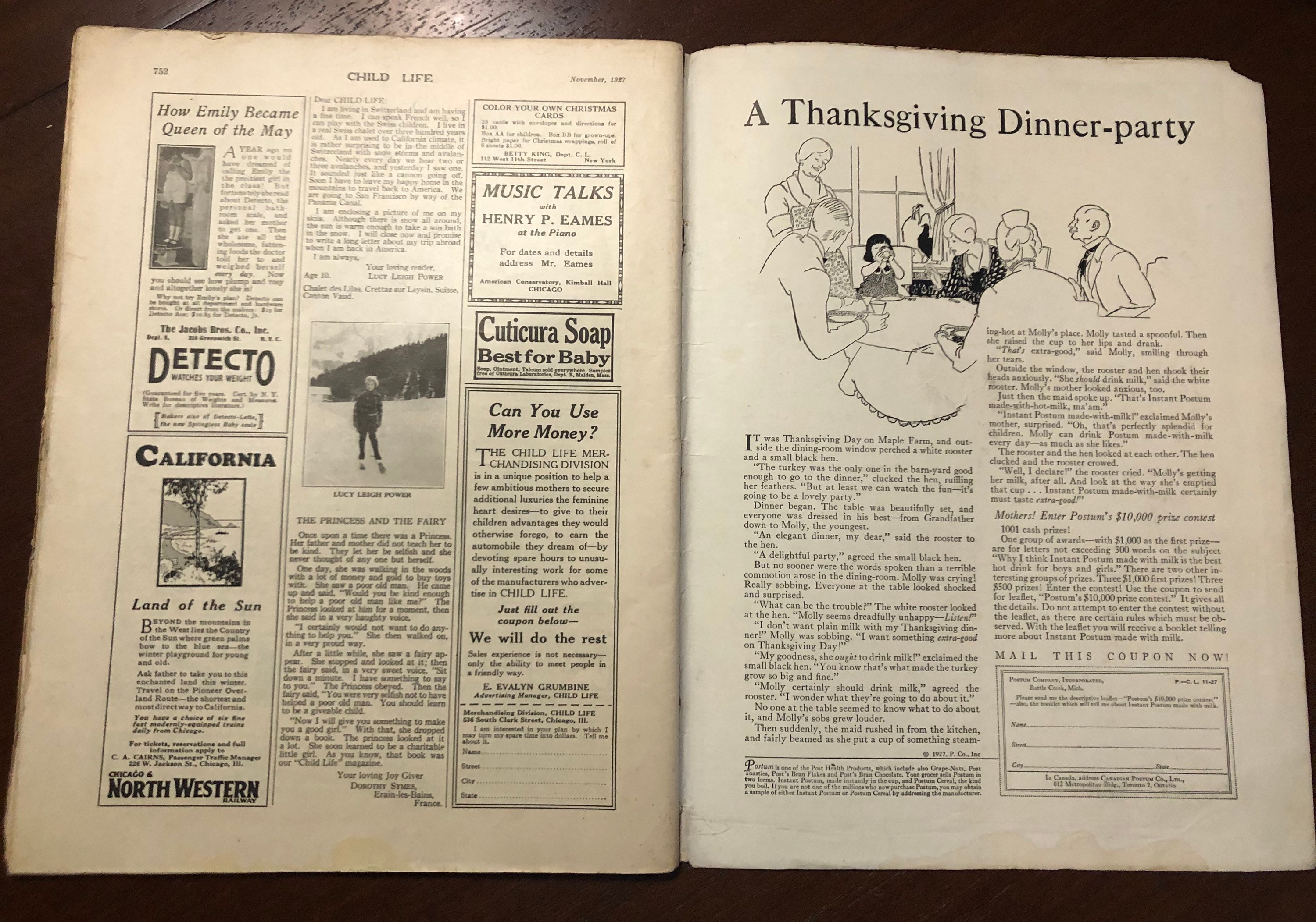 Antique Child Life Magazine November 1927, Vintage Child Life Magazine ...