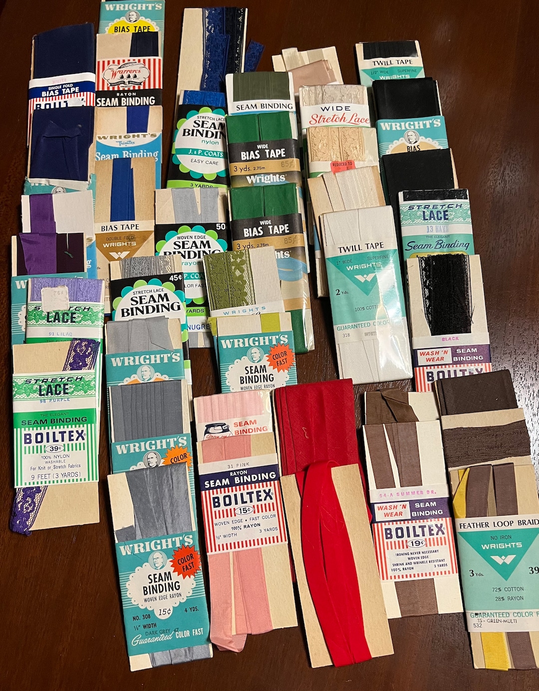 Old Rayon Seam Binding, Seam Bindings Lot of 42, Vintage Nylon Lace ...