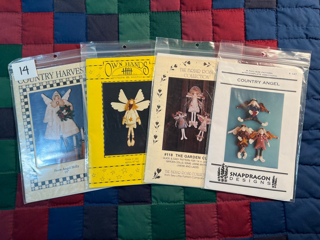 Angel Sewing Patterns Lot of 4, Hanging Angel Patterns, Angel Doll ...