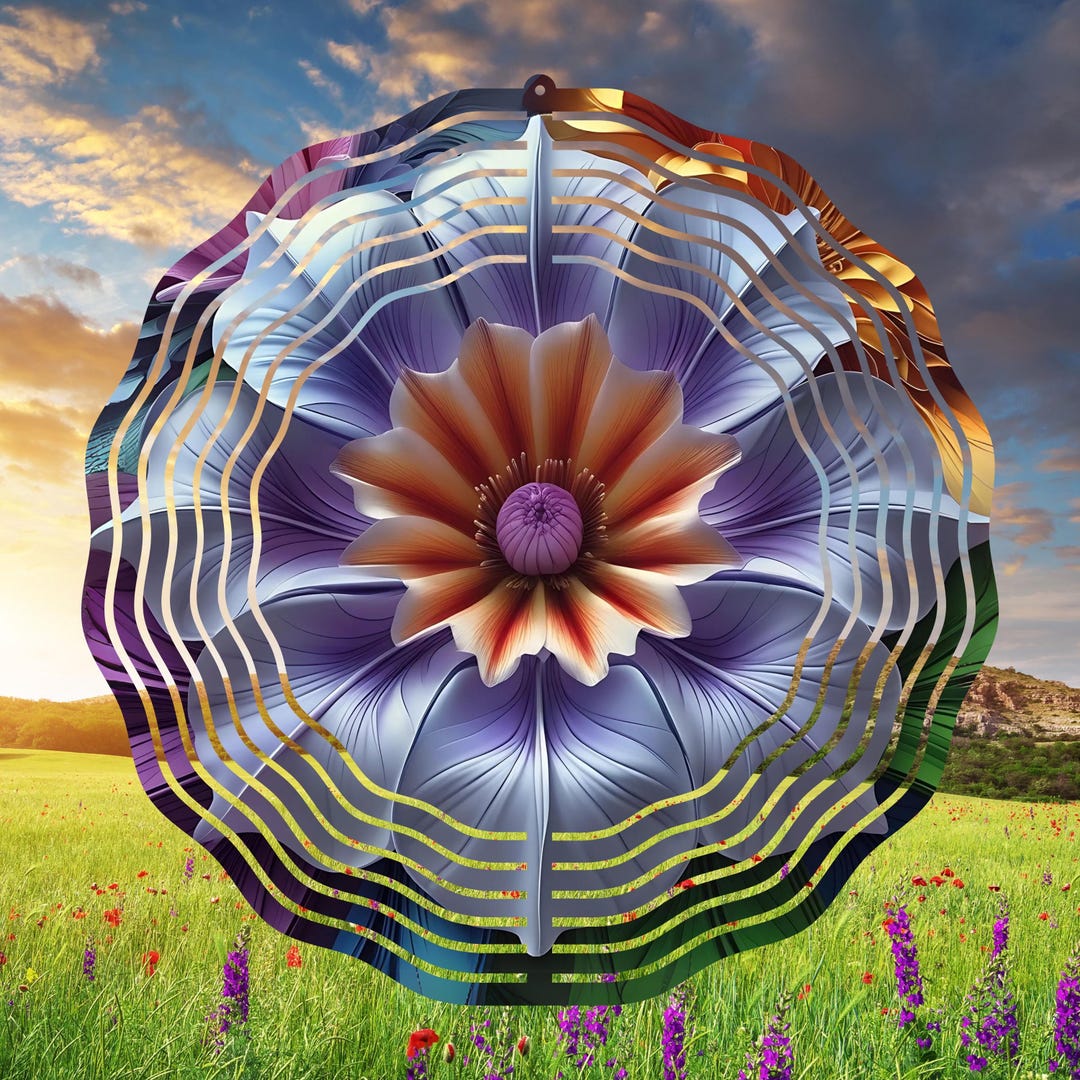 Hello Wind Spinner, Flower Floral Wind Spinner PNG, Big Colorful Flower ...