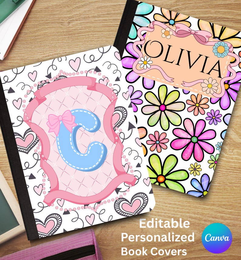 Editable Personalized Notebook Cover Design, Luxe Princess Composition ...