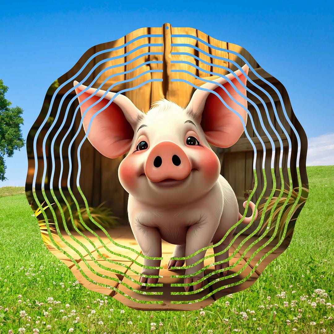Sweet Piglet Wind Spinner, Baby Pig Wind Spinner PNG, Pig Baby Face ...