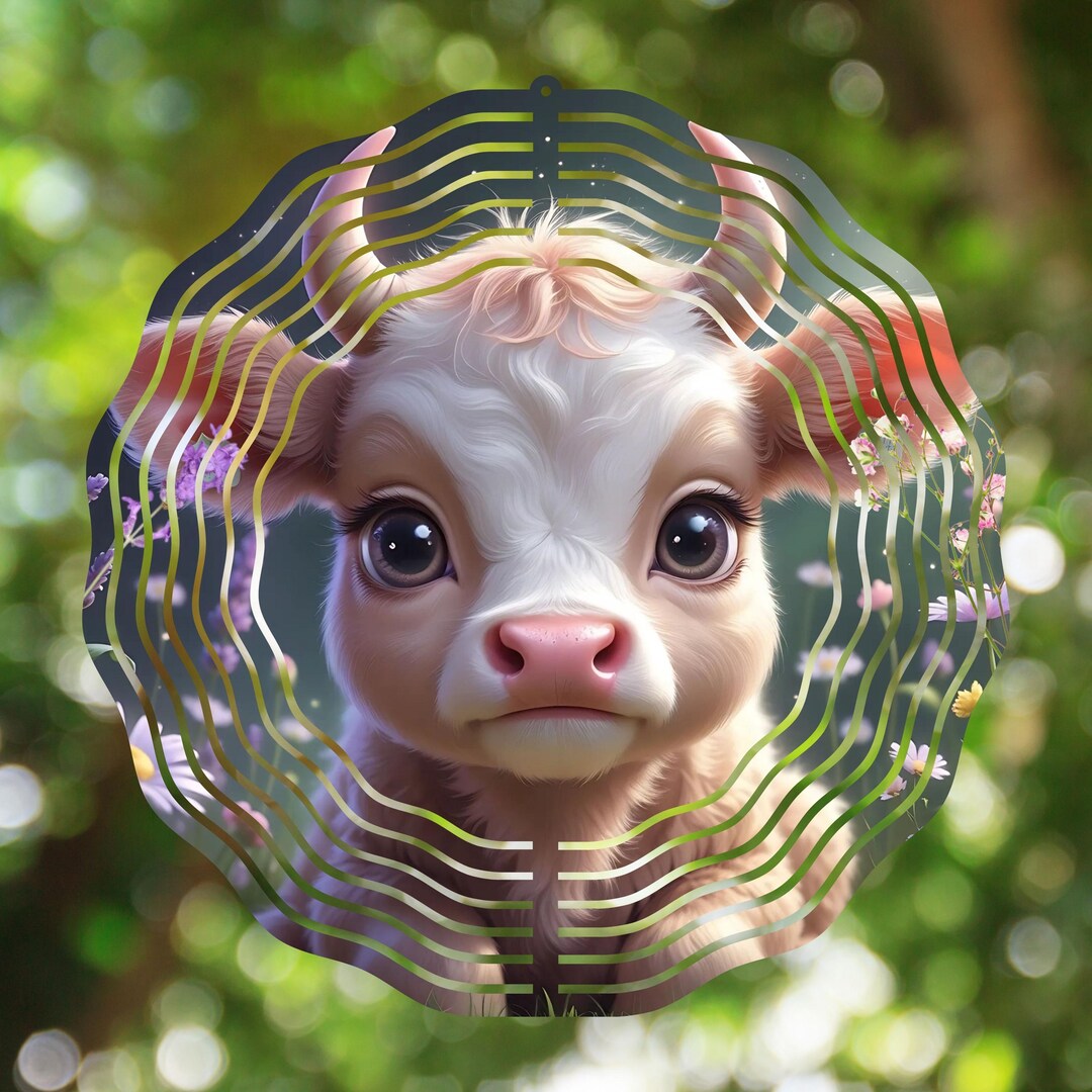 Moo Baby Wind Spinner, Baby Cow Wind Spinner PNG, Cow Baby Face Wind ...