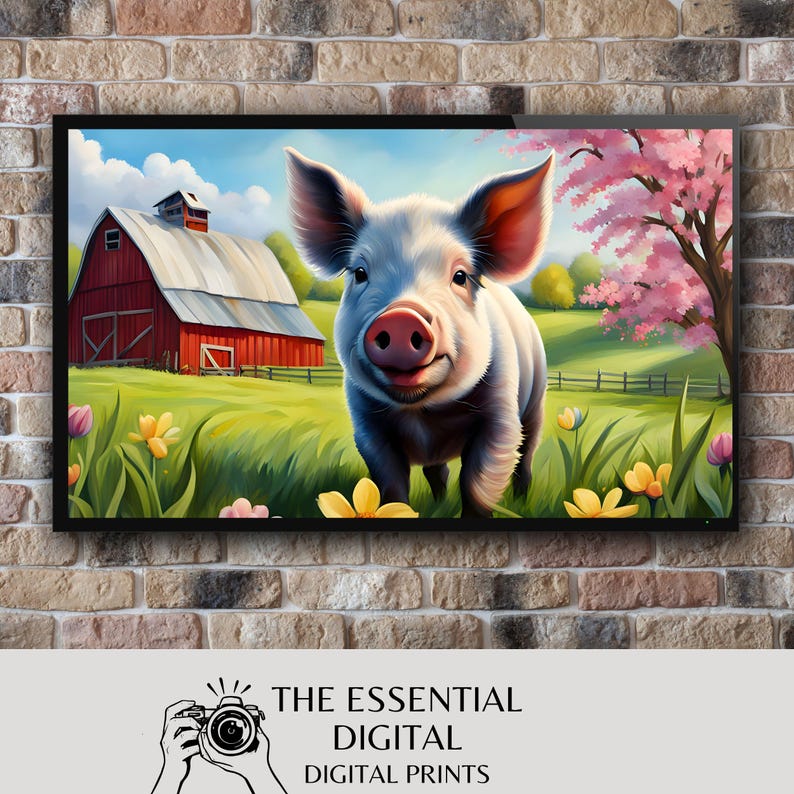 A Pig's Life TV Frame Art, Digital Frame Art, Samsung Tv Frame Art, TV ...