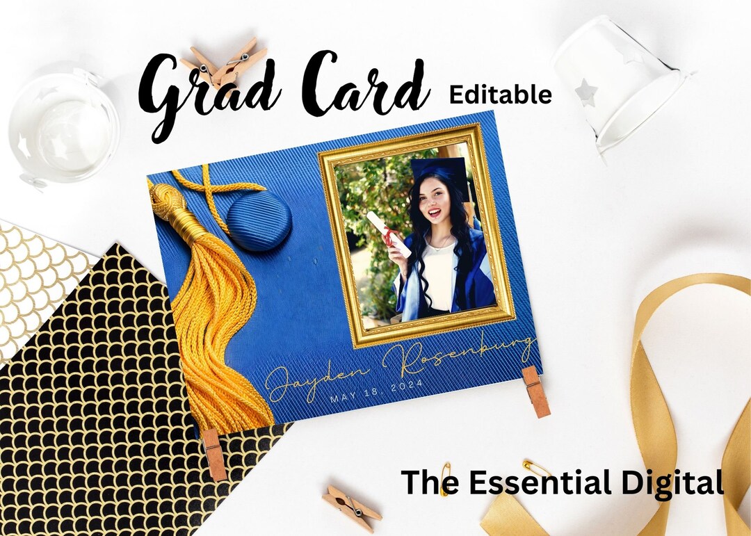 Jayden Grad Card, Personalized Graduation Invitation, Printable ...