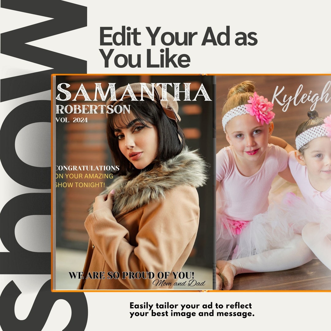 Cover Photo Show Ad , Digital Recital Ad, Recital Ad Template, Dance ...
