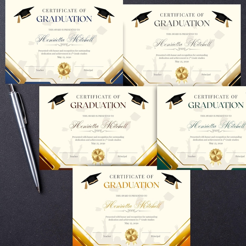 School Spirit Graduation Certificate Template, School Certificate of ...