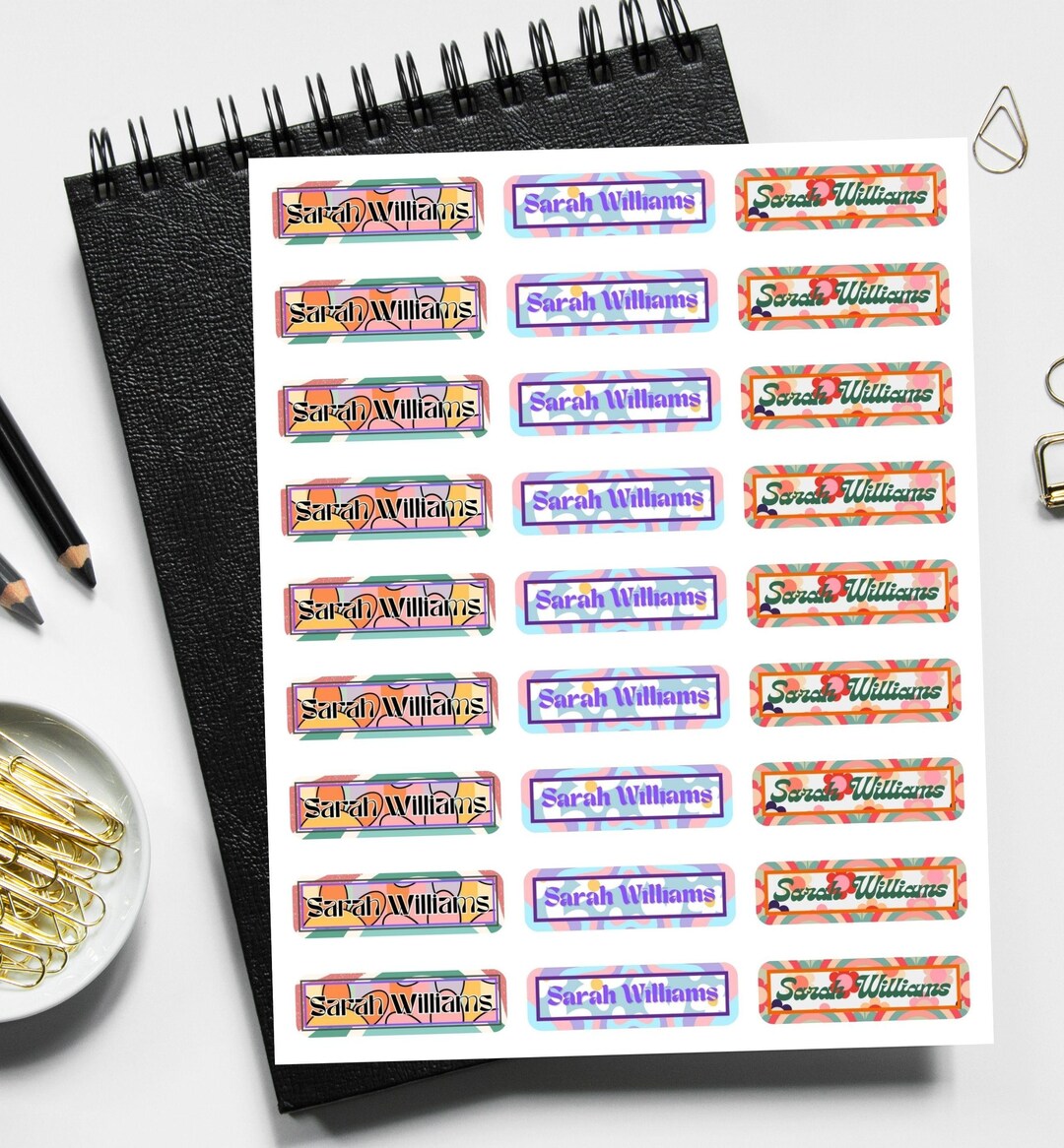 Personalized Labels, Editable Labels for School Supplies Canva Template ...