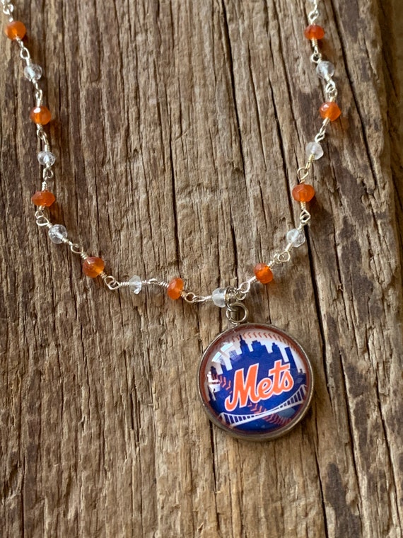New York Mets necklace Mets baseball fan Jewelry MLB - Etsy