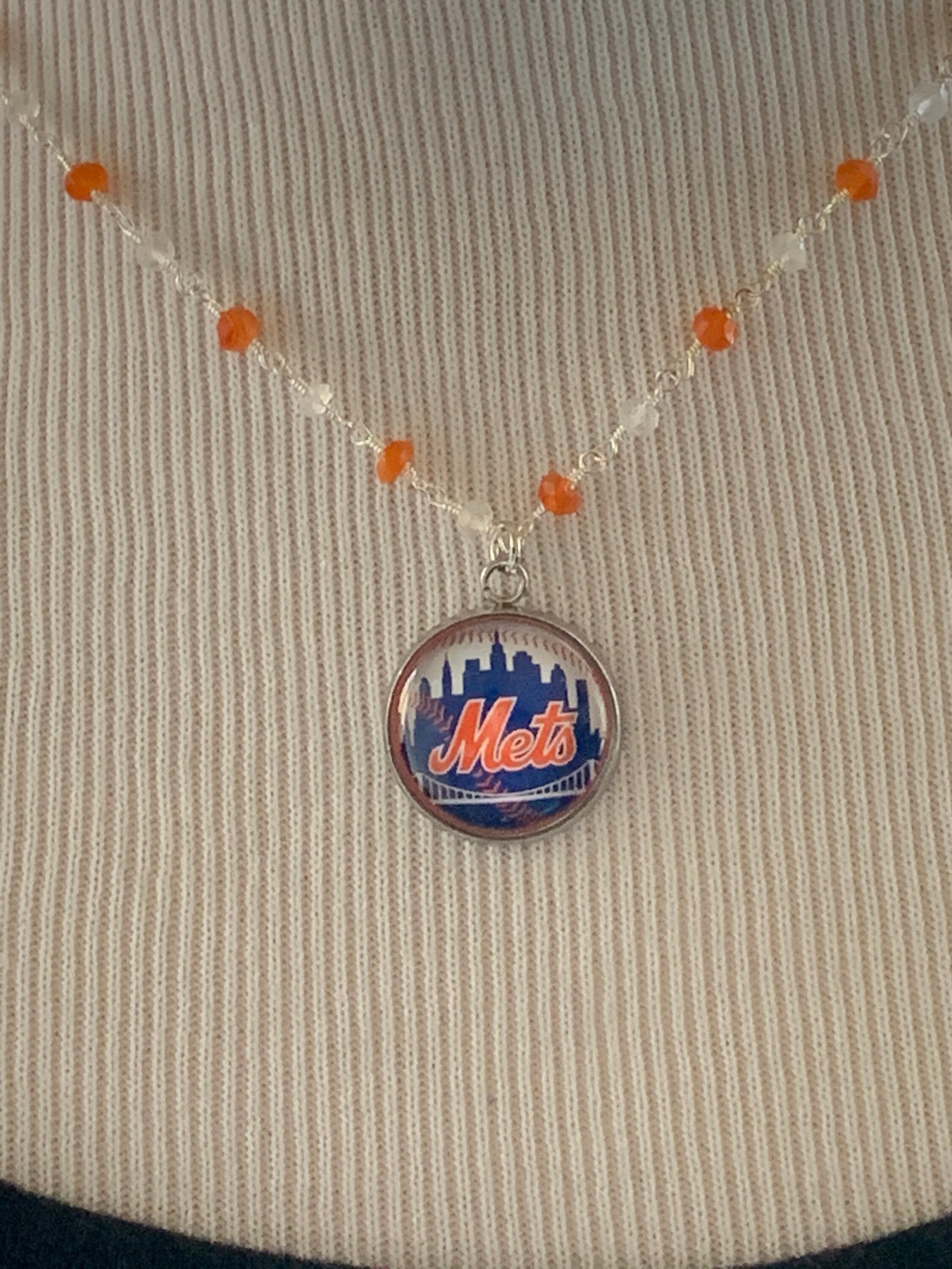 New York Mets necklace Mets baseball fan Jewelry MLB - Etsy