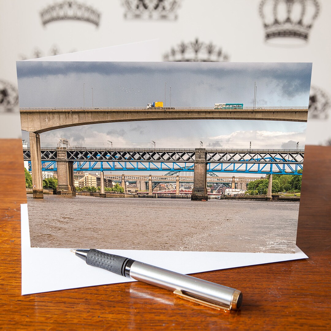 Newcastle Upon Tyne, Seven Bridges, Greetings Card Blank Inside ...