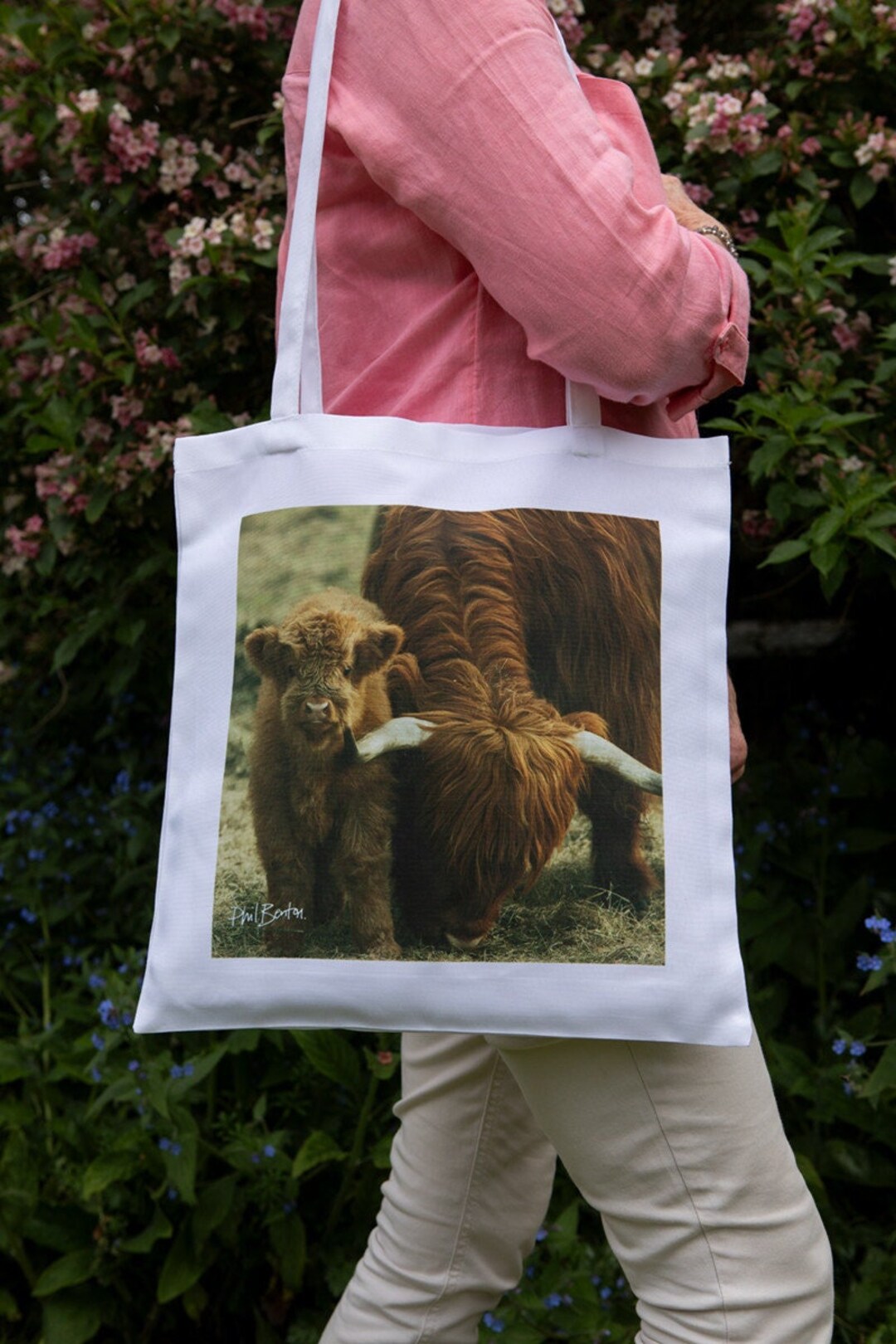 Highland Cow and Calf the Wee Man Tote Bag Photography Wildlife ...