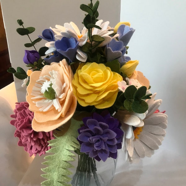 Felt Flower Bouquet - Etsy