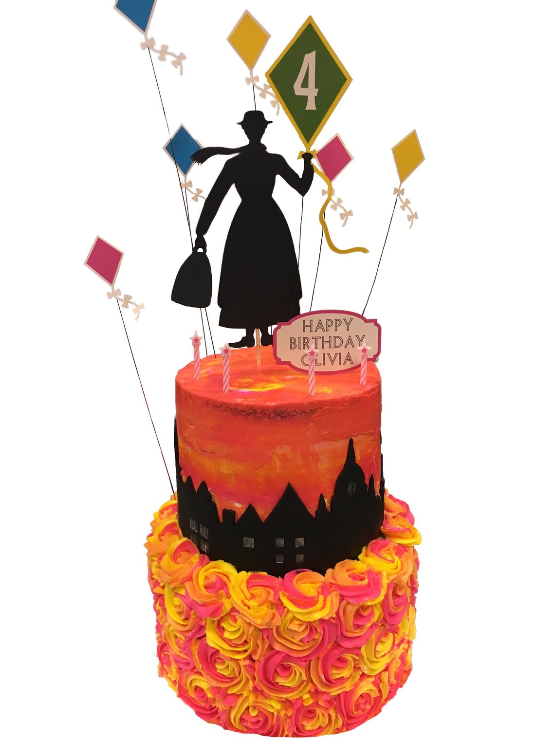 Mary Poppins Birthday Cake Topper, Handmade Papercraft Cake Topper ...