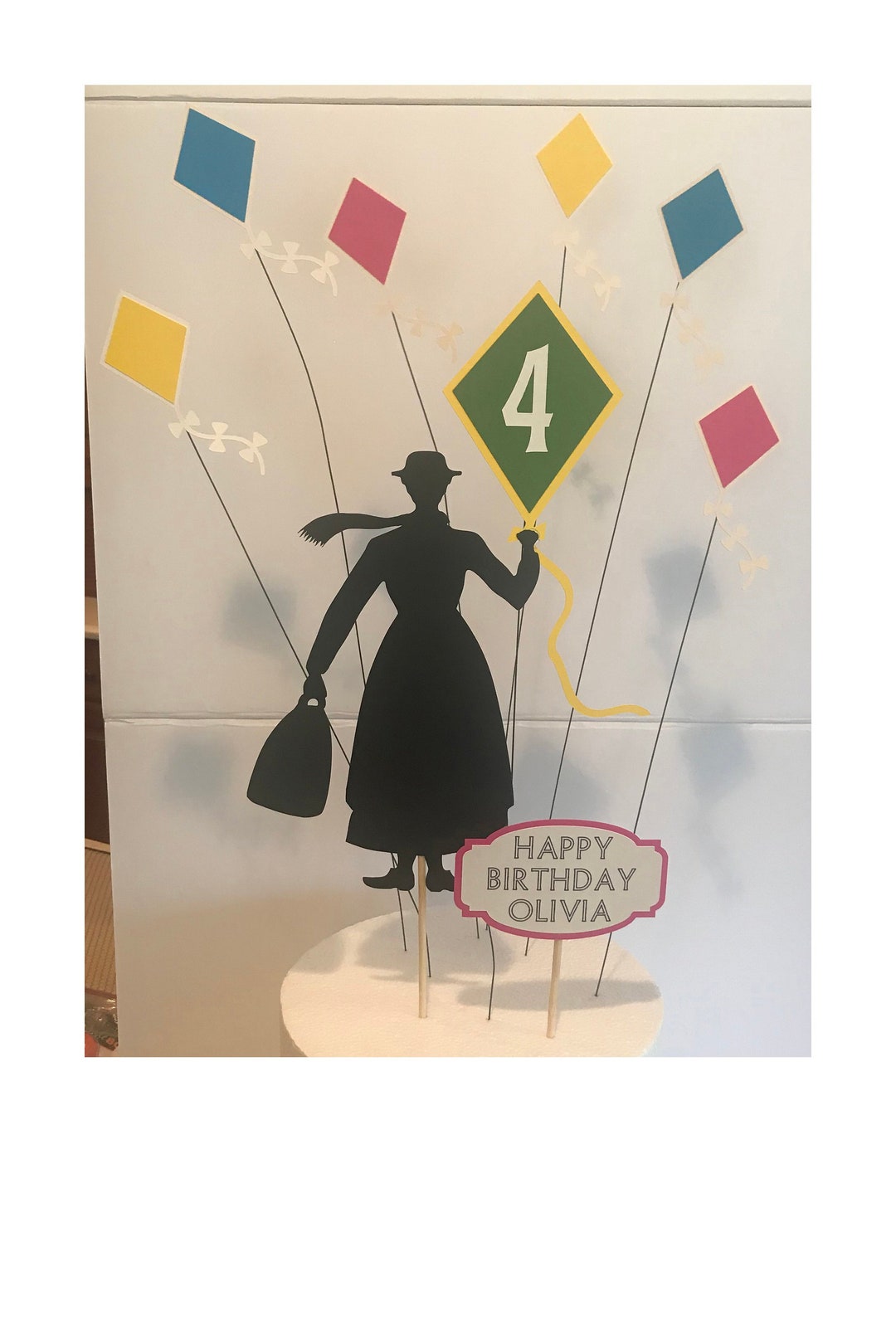 Mary Poppins Birthday Cake Topper, Handmade Papercraft Cake Topper ...