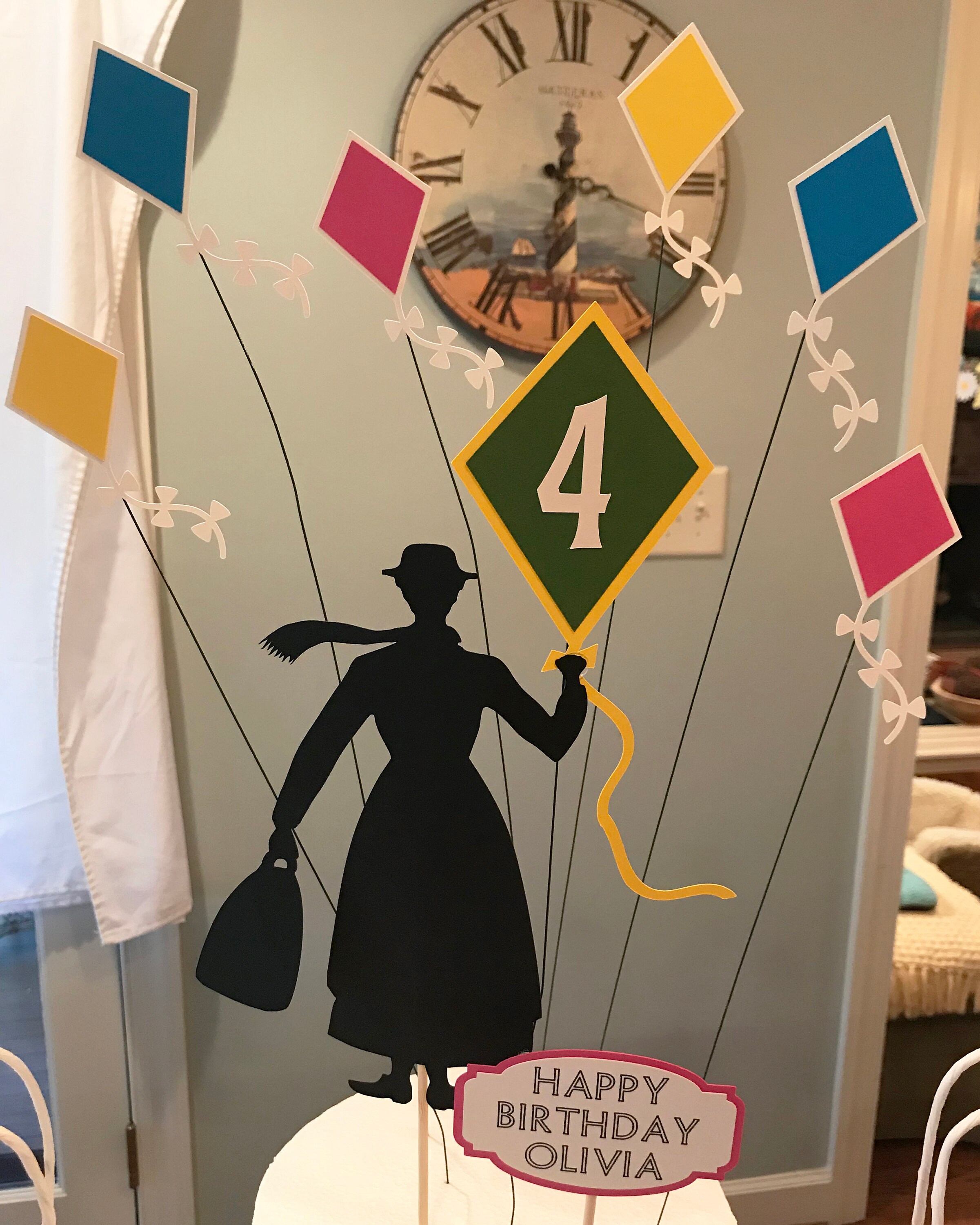 Mary Poppins Birthday Cake Topper, Handmade Papercraft Cake Topper ...