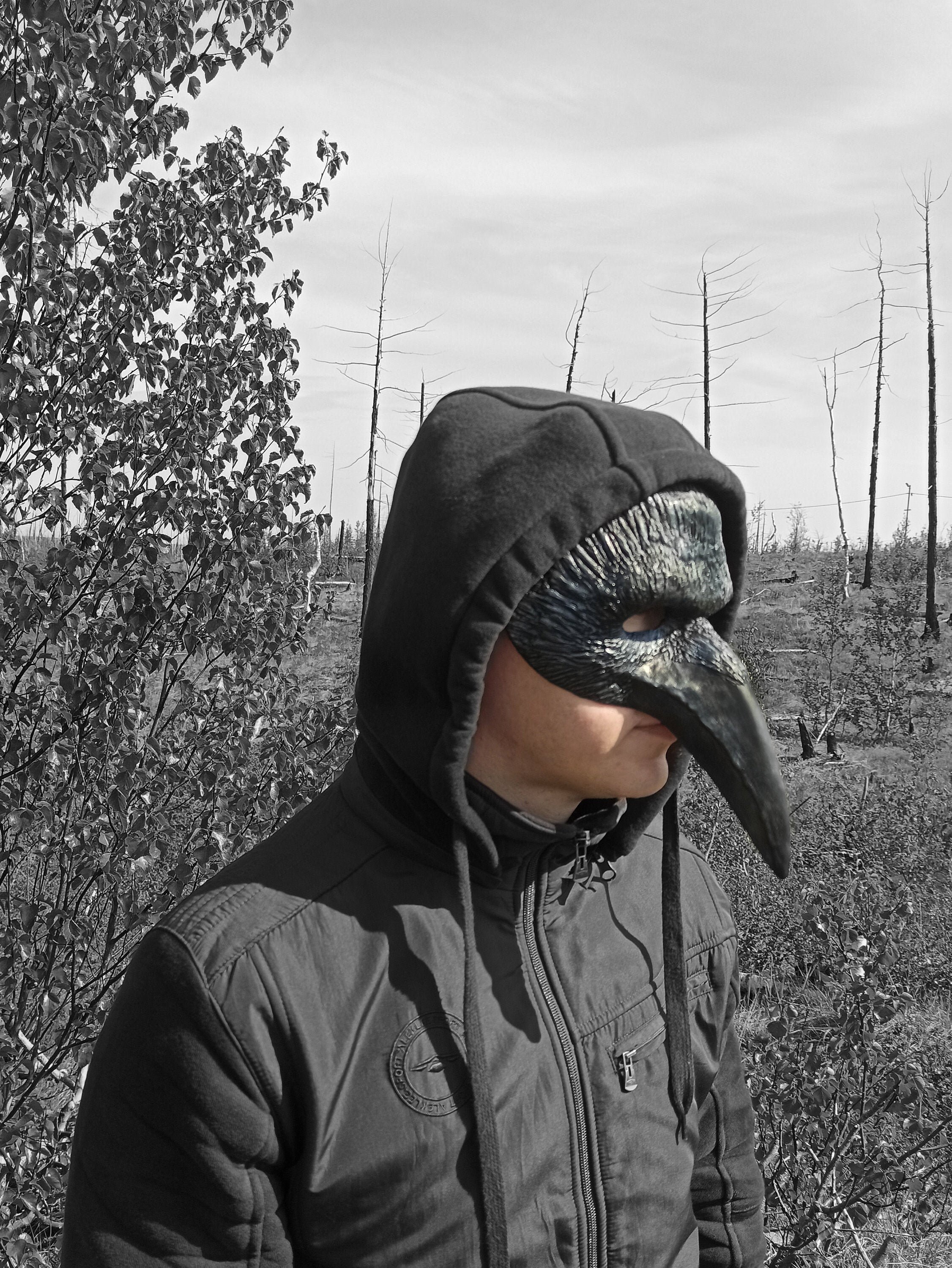 Crow skull face mask for halloween costume. Unisex Cosplay | Etsy