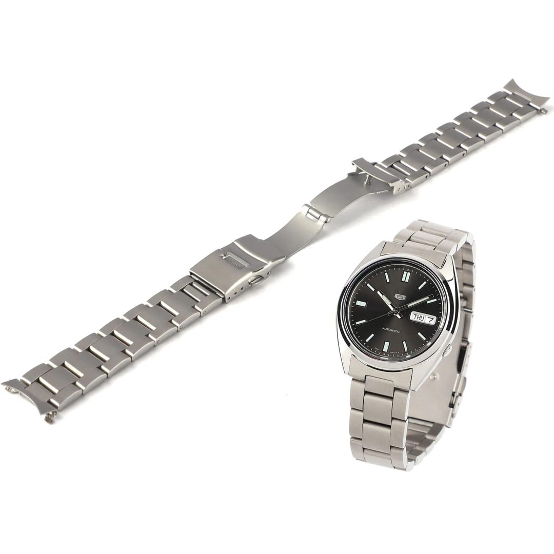 SEIKO 5 SNXS79 Curved End 19mm Stainless Steel Metal Watch Strap SNXS ...