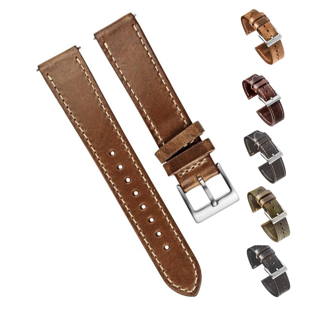 Horween Chromexel Full Stitch Vegetable Leather Watch Strap 20mm 22mm ...