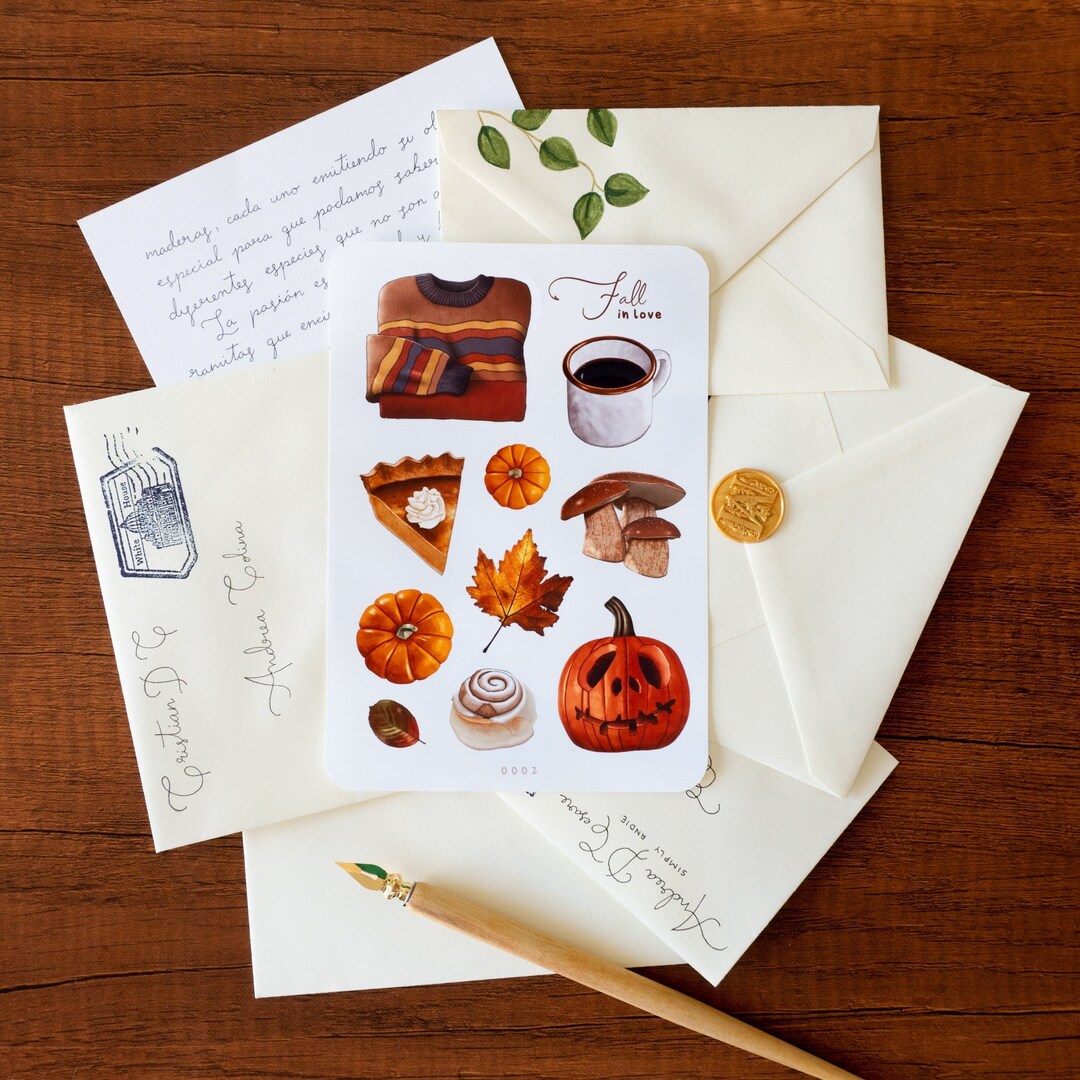 Fall in Love Sticker Set Aesthetic Fall Planner Romantic / - Etsy