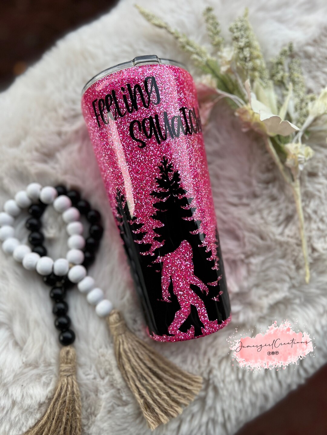 Glitter Sasquatch Tumbler | Bigfoot | Custom Epoxy | Handmade ...