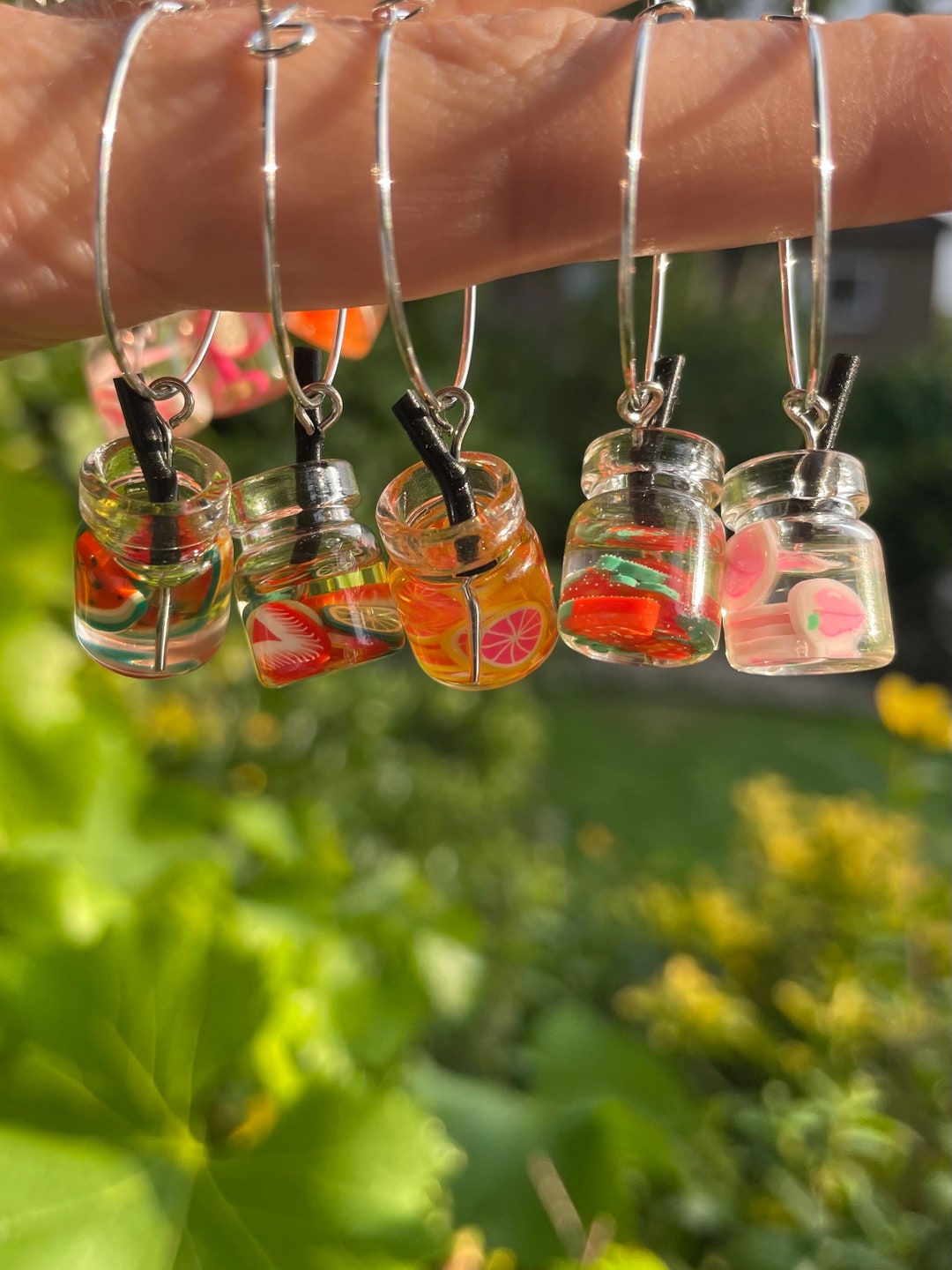 5 Wine Glass Tag Charms - Etsy