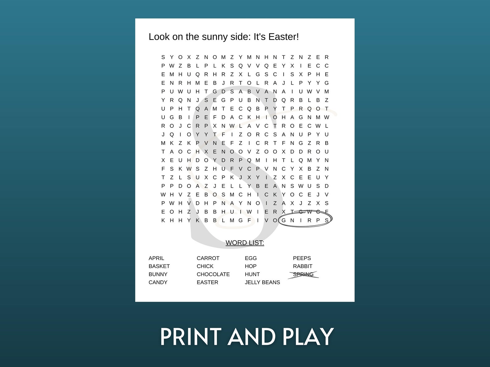 Printable Easter Word Search Digital Download Fun and Practical Busy ...