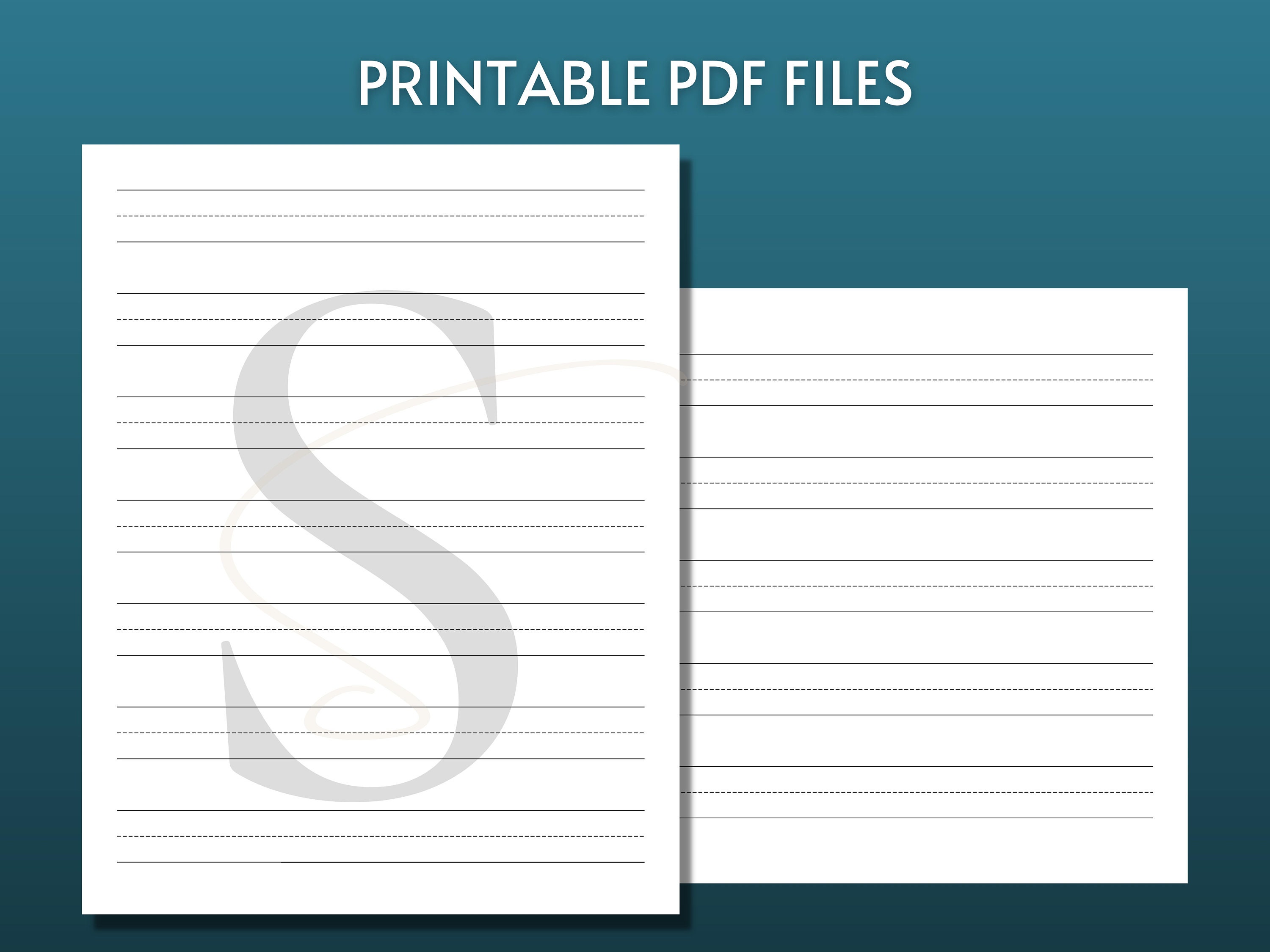 Printable Handwriting Paper Writing Practice Sheets Blank Handwriting ...