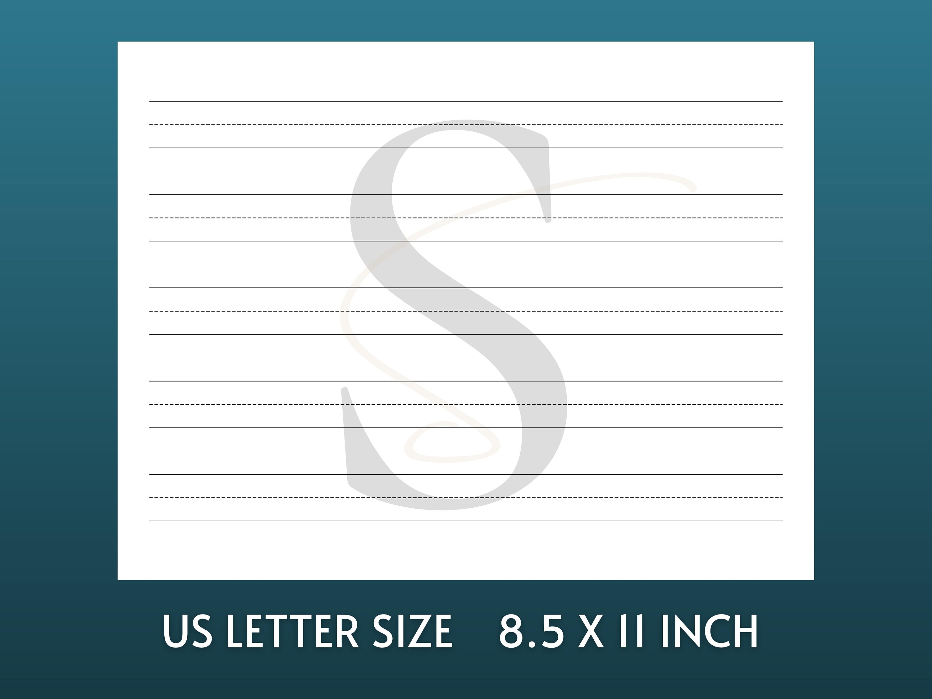 Printable Handwriting Paper Writing Practice Sheets Blank Handwriting ...