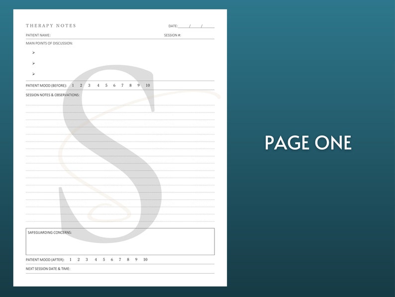 Printable Therapy Notes Fillable Therapy Office Forms Therapist Office ...