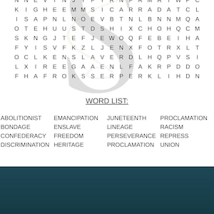 Printable Juneteenth Word Search Digital Download Black History ...