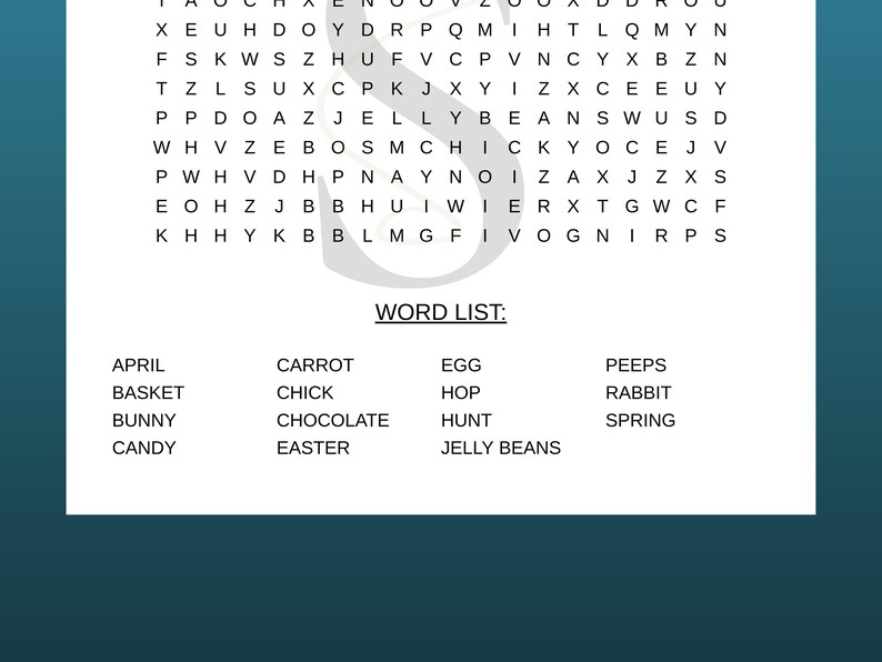 Printable Easter Word Search Digital Download Fun and Practical Busy ...