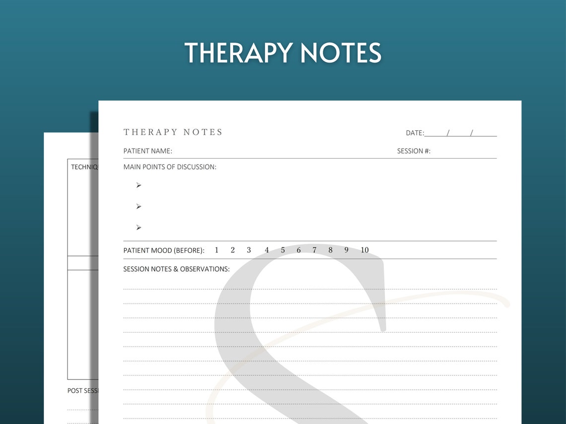 Printable Therapy Notes Fillable Therapy Office Forms Therapist Office ...