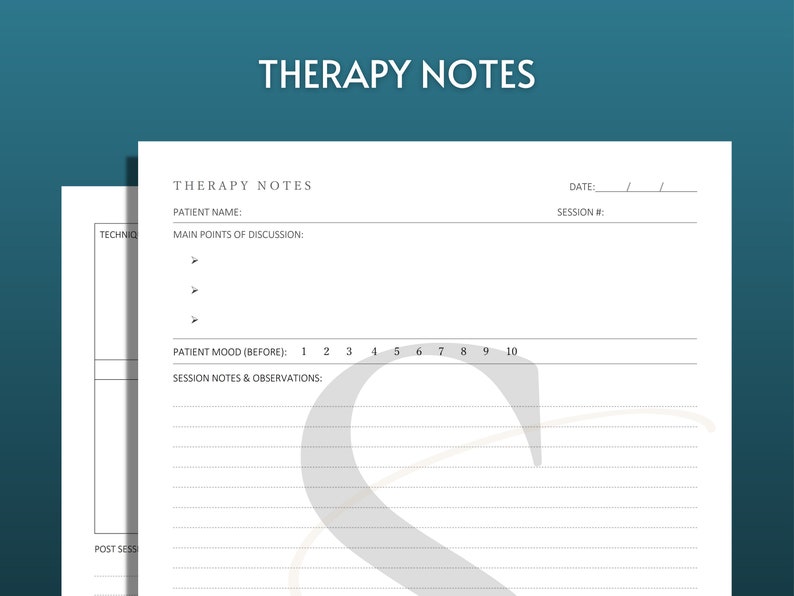 Printable Therapy Notes Fillable Therapy Office Forms Therapist Office ...