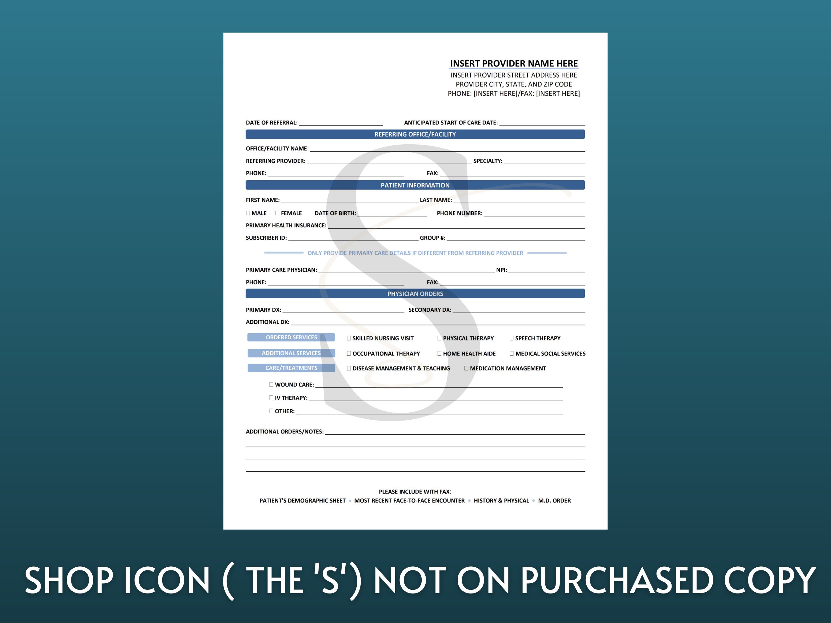 Printable Home Health Care Referral Form Template Digital Download Home ... Printable Home Health Care Referral Form Template Digital Download Home ...