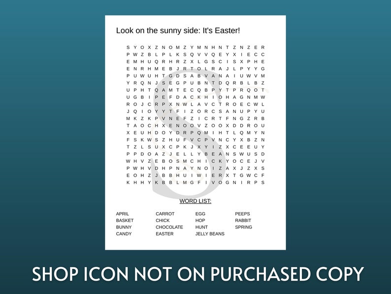 Printable Easter Word Search Digital Download Fun and Practical Busy ...