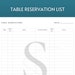 Printable Table Reservation List Digital Download Restaurant Seating ...