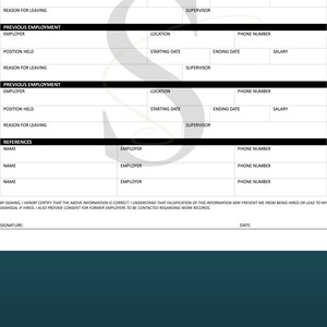 Printable Employment Application PDF Digital Job Application - Etsy